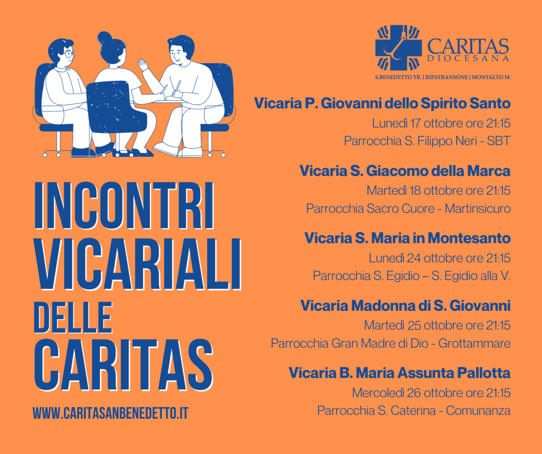INCONTRI VICARIALI DELLE CARITAS - Fondazione Caritas San Benedetto del ...